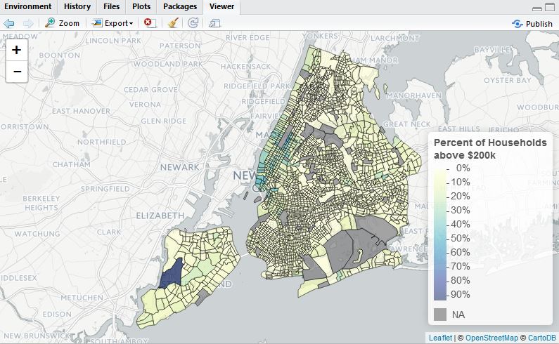 Manipulating And Mapping Us Census Data In R Using The Acs Tigris And Leaflet Packages